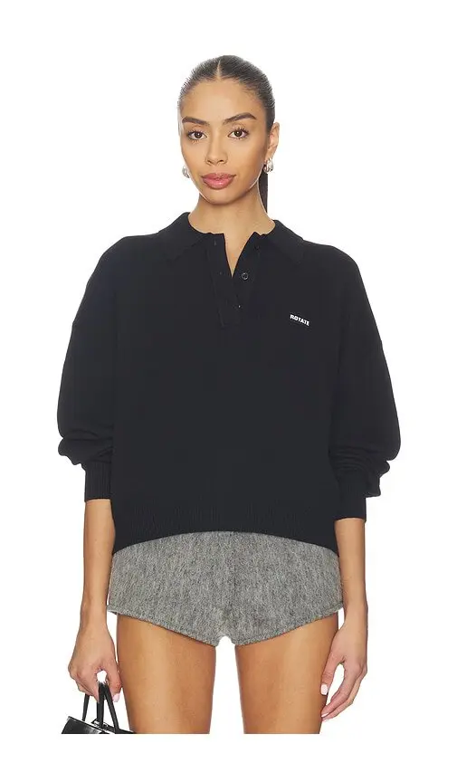 ROTATE BY BIRGER CHRISTENSEN Slinky Knit Polo