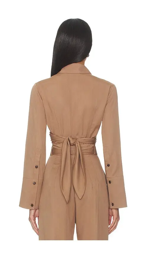 Matthew Bruch Collared Long Sleeve Wrap Top