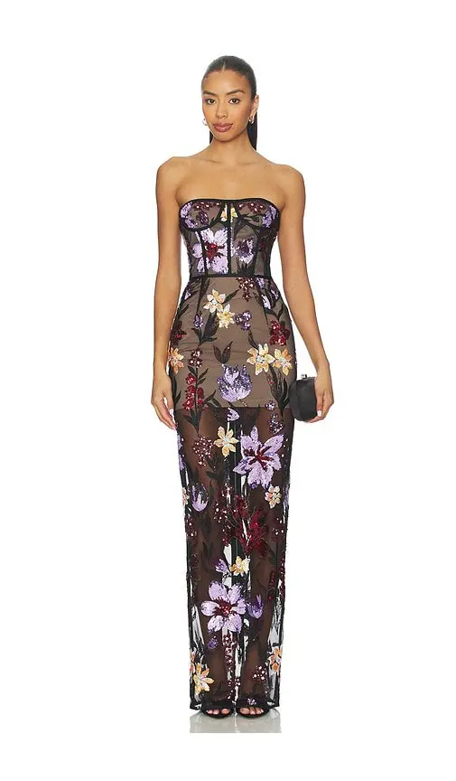 BRONX BANCO Dahlia Maxi Dress In . Also - Purple