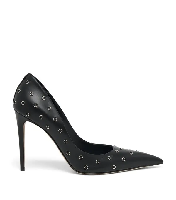 Alexander McQueen Leather Eyelet Detail Pointed Toe High Heel Pumps