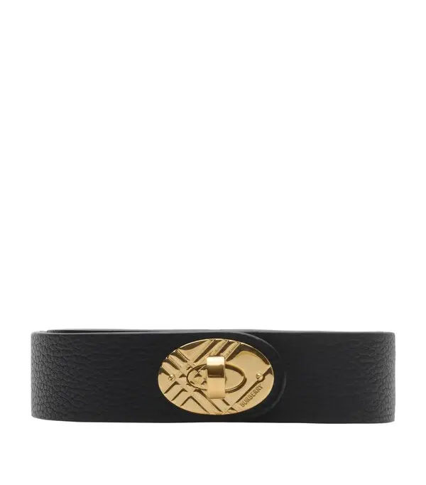 Burberry Leather Cotswolds Belt - Black