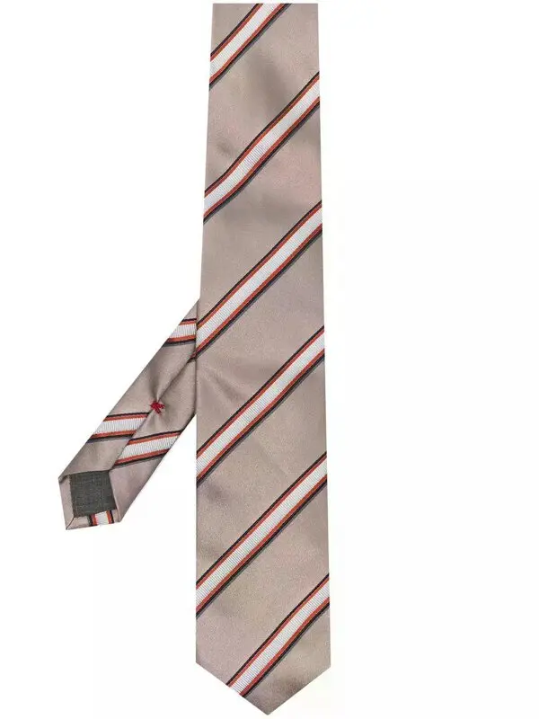 Brunello Cucinelli Striped Neck Tie - Neutrals