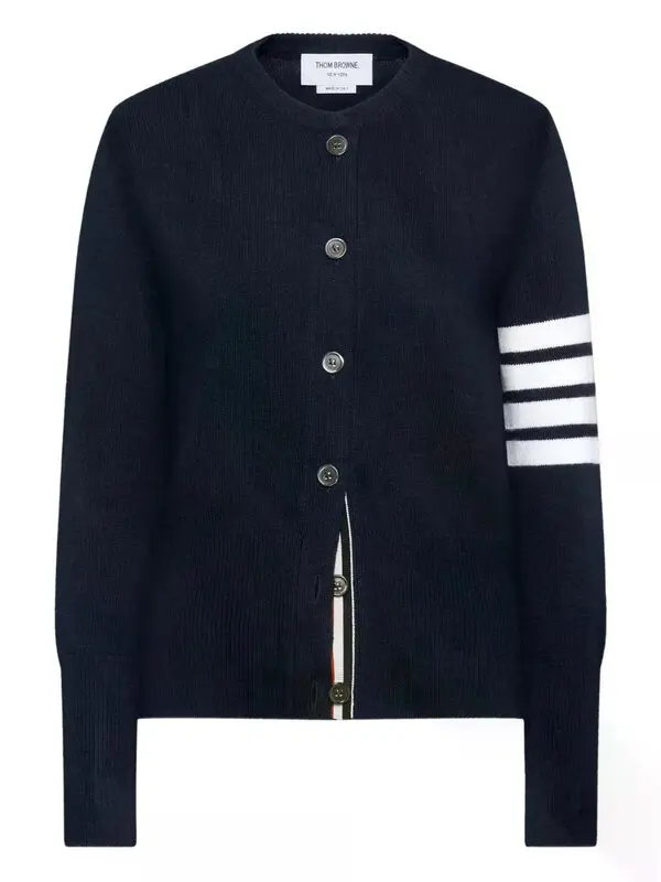 Thom Browne Intarsia 4-bar Intarsia Cardigan - Blue