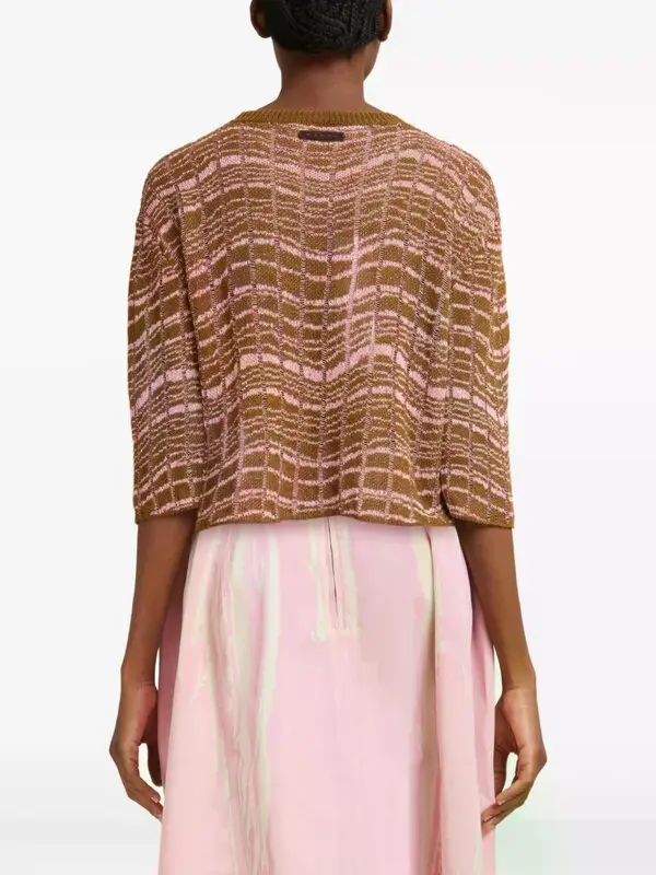 Marni Jacquard Pattern Laddered Sweater