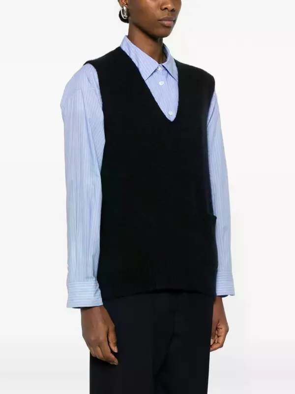 THE ROW Marte Ribbed-knit Vest - Blue