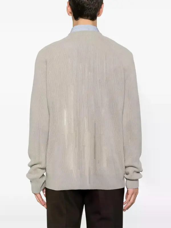 HOSIO Crew Neck Ribbed Knit Sweater