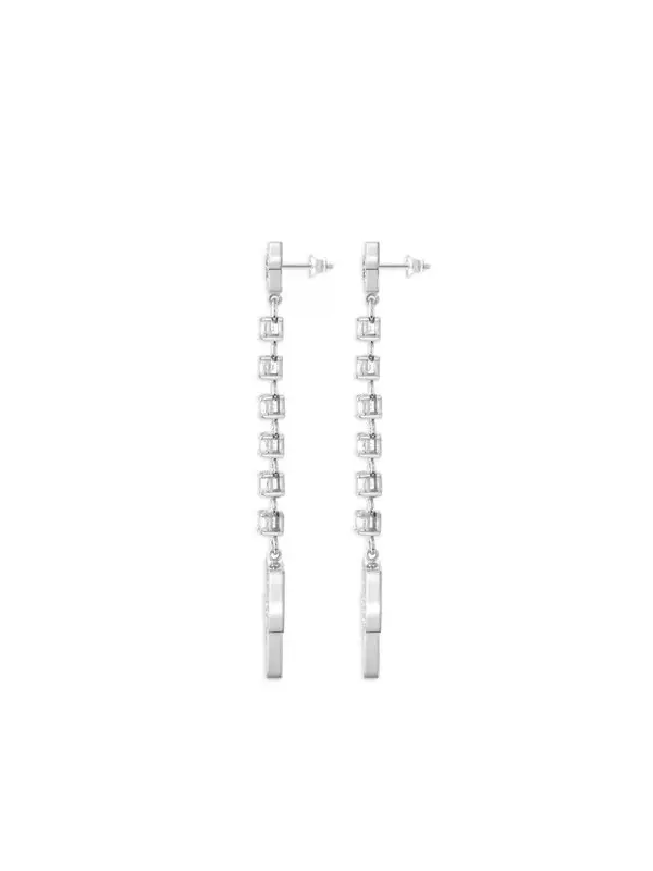 Philipp Plein Thunder Drop Earrings With Crystal Embellishment - Silver