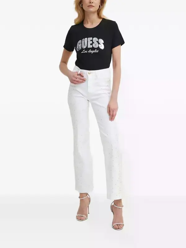 Guess Rhinestone Embellished Flared Jeans
