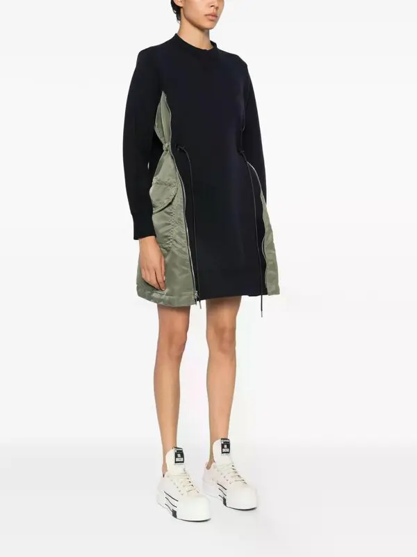 Sacai Paneled Mini Dress - Blue