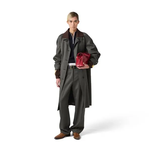 Miu Miu Cover Fabric Straight Leg Trousers - Slate Gray