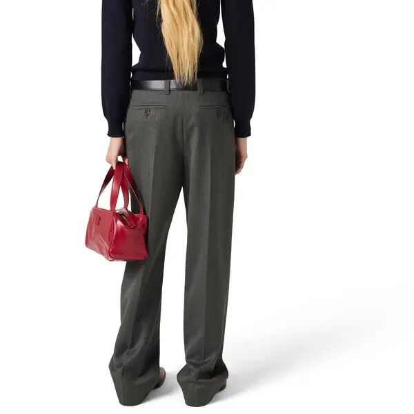 Miu Miu Cover Fabric Straight Leg Trousers - Slate Gray