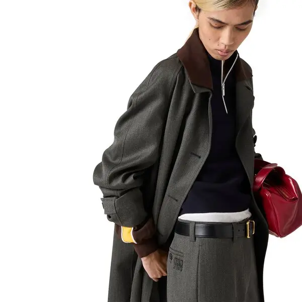 Miu Miu Cover Fabric Straight Leg Trousers - Slate Gray