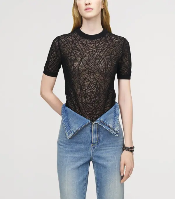 Alexander McQueen Cotton-silk Lace Spider Top