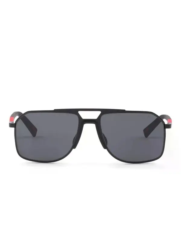 Prada Linea Rossa Pilot-frame Sunglasses - Black