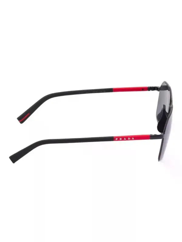 Prada Linea Rossa Pilot-frame Sunglasses - Black