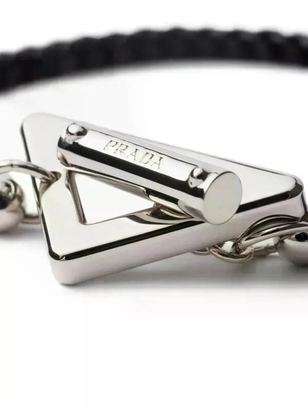 Prada T-bar Leather Bracelet - Silver
