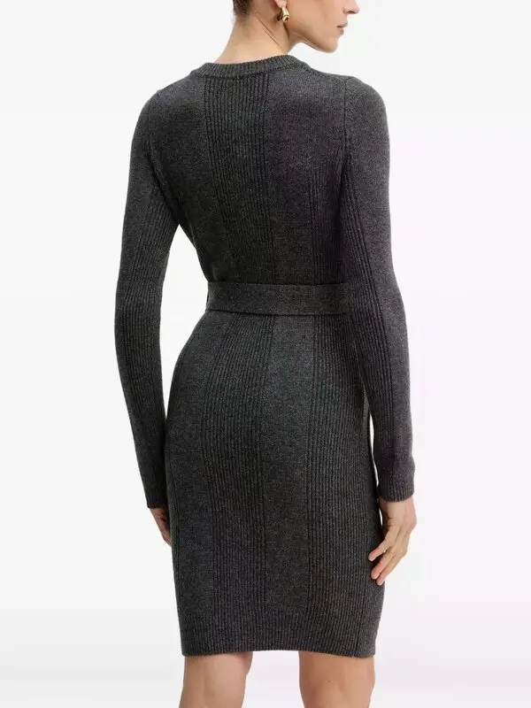 MARCIANO Belted Mini Dress With Gold-tone Buttons