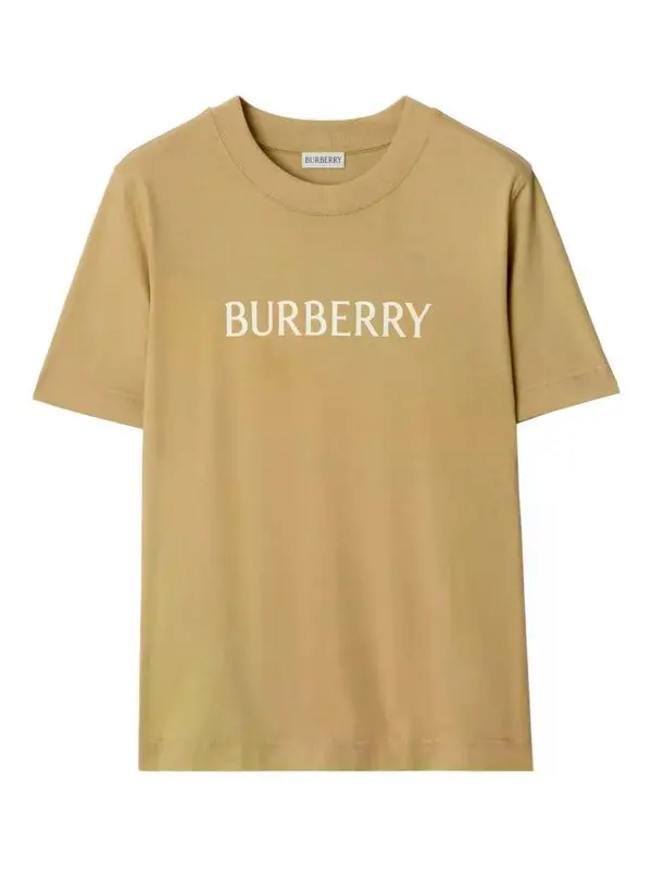 Burberry Logo Cotton T-shirt - Neutrals