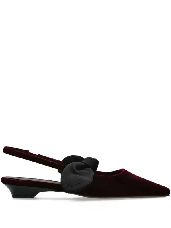 NEOUS Burgundy Bow Slingback Pumps - Black