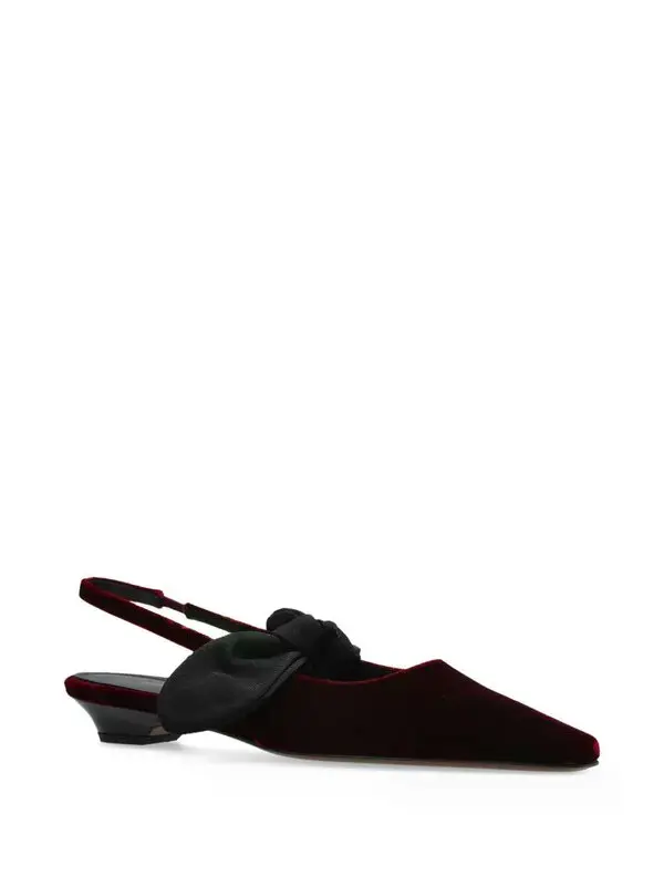 NEOUS Burgundy Bow Slingback Pumps - Black