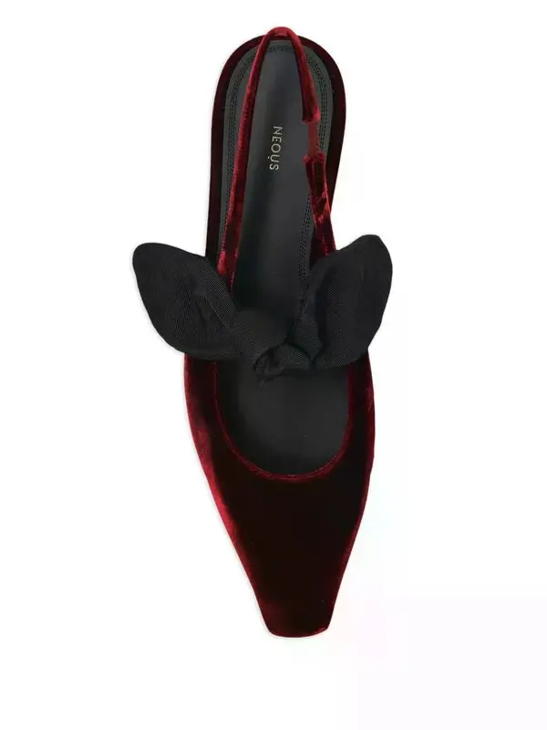 NEOUS Burgundy Bow Slingback Pumps - Black