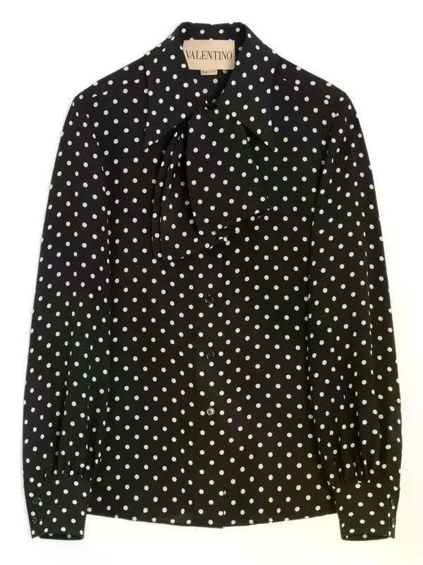 Valentino Garavani Polka Dot Silk Shirt - Black
