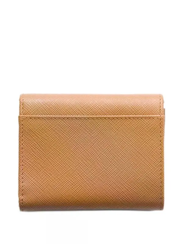 Prada Triangle-logo Saffiano Leather Wallet - Neutrals
