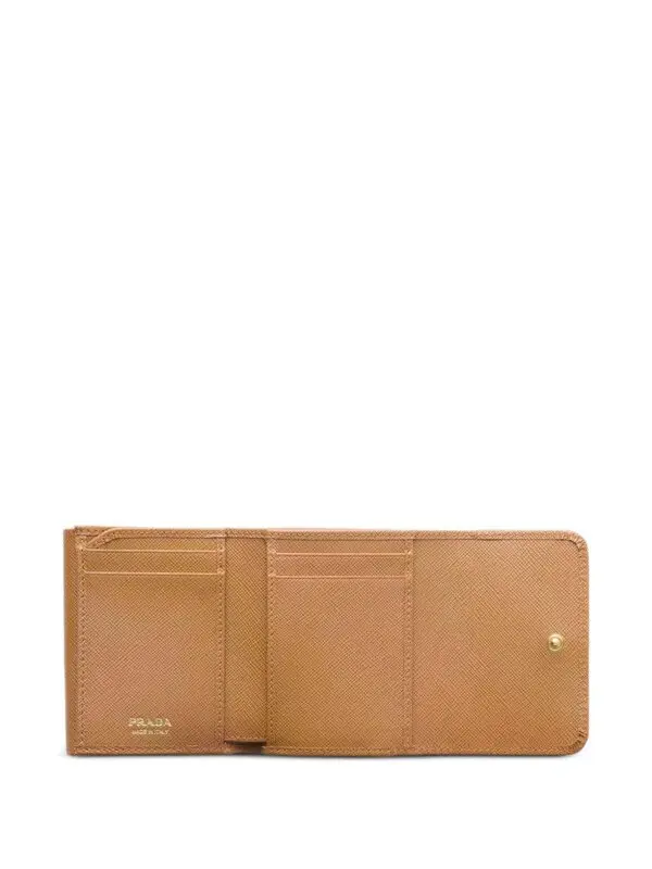 Prada Triangle-logo Saffiano Leather Wallet - Neutrals