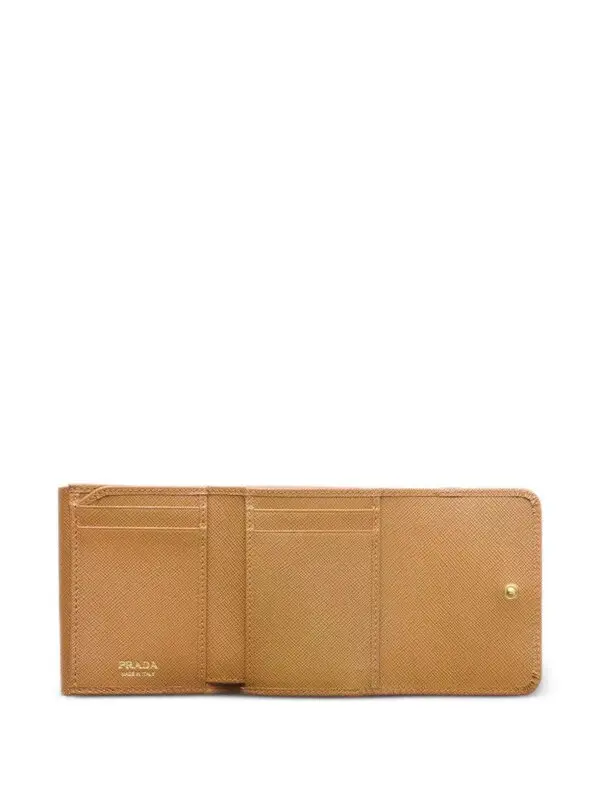 Prada Triangle-logo Saffiano Leather Wallet - Neutrals
