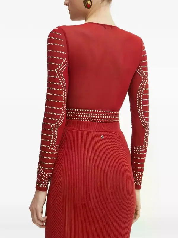 MARCIANO Studded V-neck Bodysuit