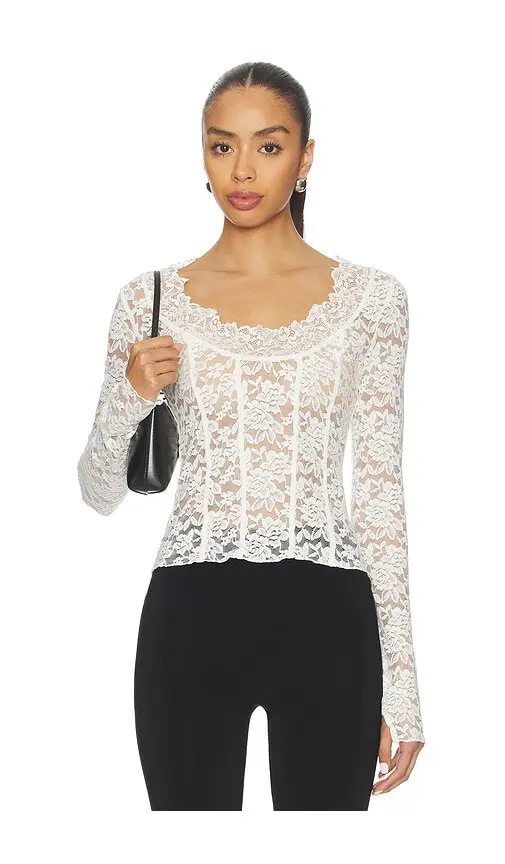 Free People All Night Long Sleeve Top - Ivory