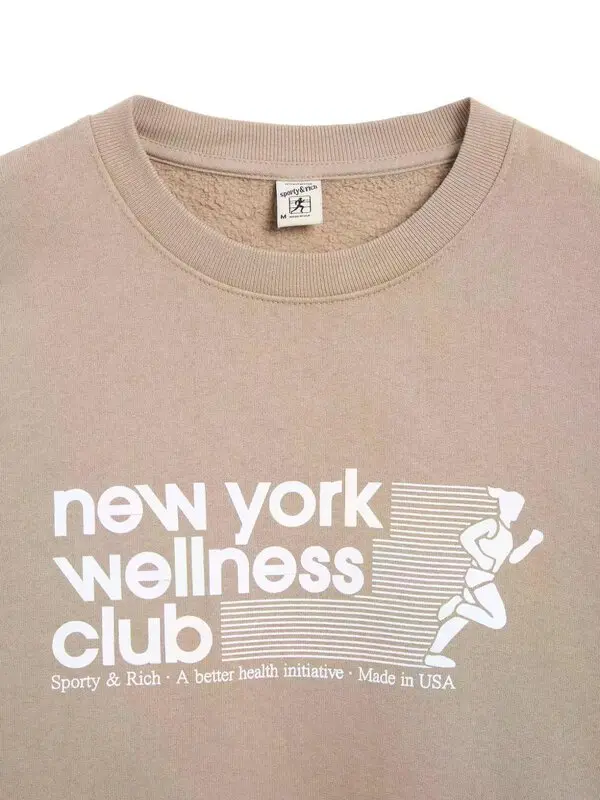 Sporty & Rich New York Wellness Club" Crewneck Sweatshirt - Neutrals