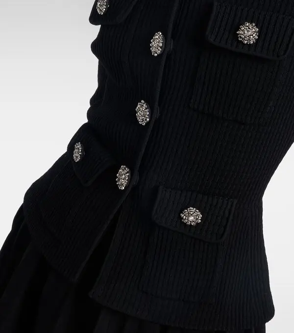 SELF-PORTRAIT Embellished Pleated Minidress