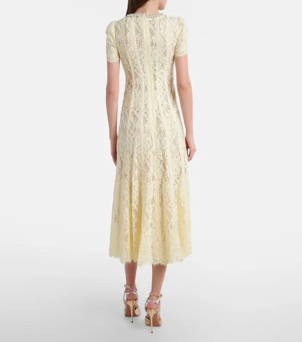 SELF-PORTRAIT Embellished Lace Midi Dress