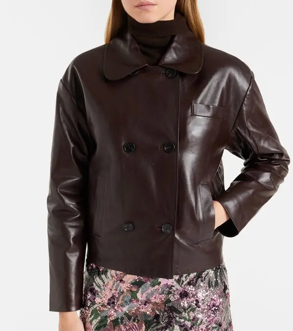 SELF-PORTRAIT Cropped Leather Jacket