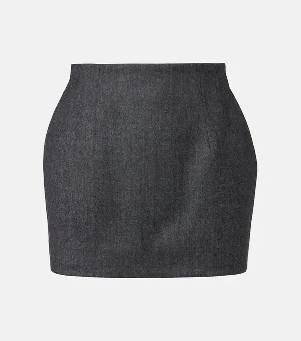 Wardrobe.NYC Wool Miniskirt In Mid Charcoal