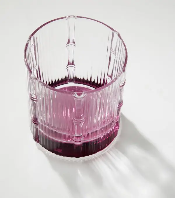 La DoubleJ Bamboo Set Of 2 Crystal Tumblers