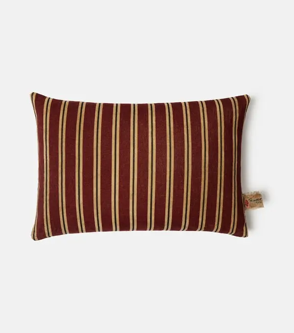 THE HOUSE OF LYRIA Glisente Striped Cotton And Linen Cushion - Red
