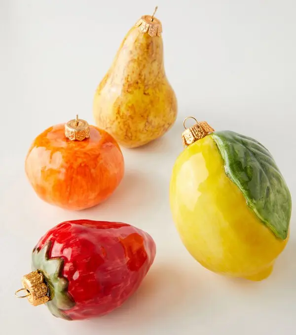 LES-OTTOMANS Set Of 4 Ceramic Ornaments