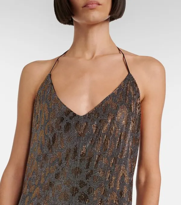 Roberto Cavalli Embellished Halterneck Slip Dress