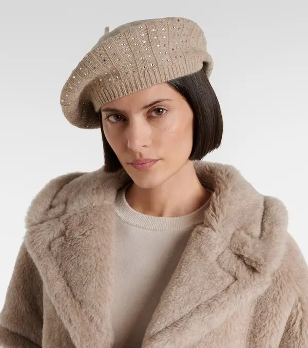 Max Mara Embellished Cashmere Beret