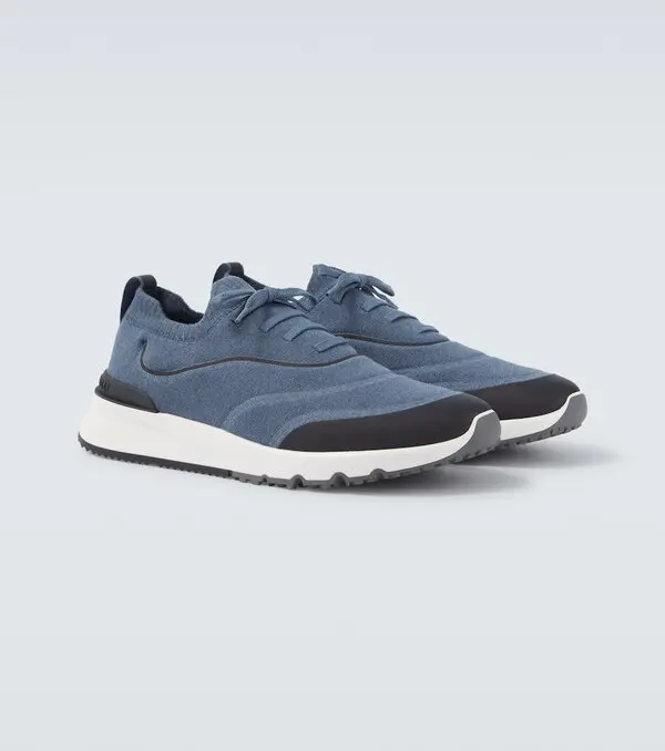 Brunello Cucinelli Techno Knit Lace-up Sneakers