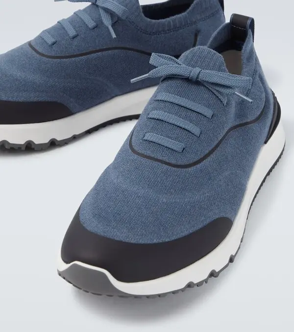 Brunello Cucinelli Techno Knit Lace-up Sneakers
