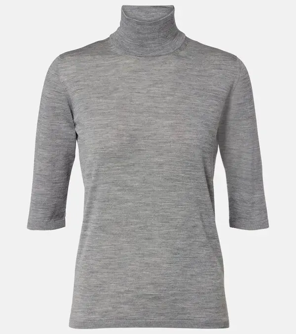 Max Mara Boa Virgin Wool Turtleneck Sweater - Grey