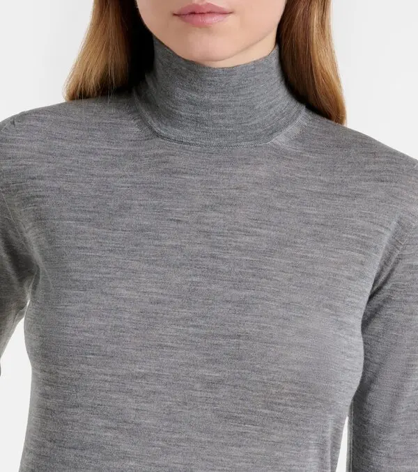 Max Mara Boa Virgin Wool Turtleneck Sweater - Grey