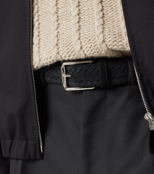 TOD'S Braided Suede Belt - Black