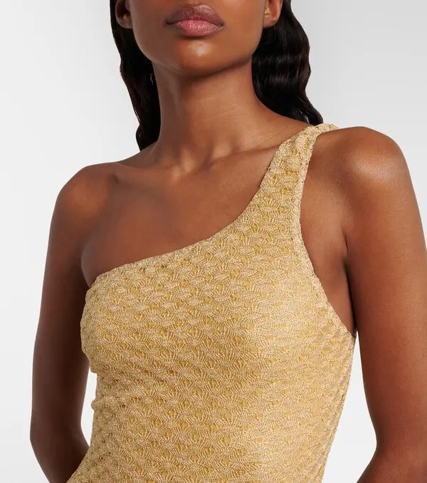 Missoni One-shoulder Lame Swimsuit - Gold