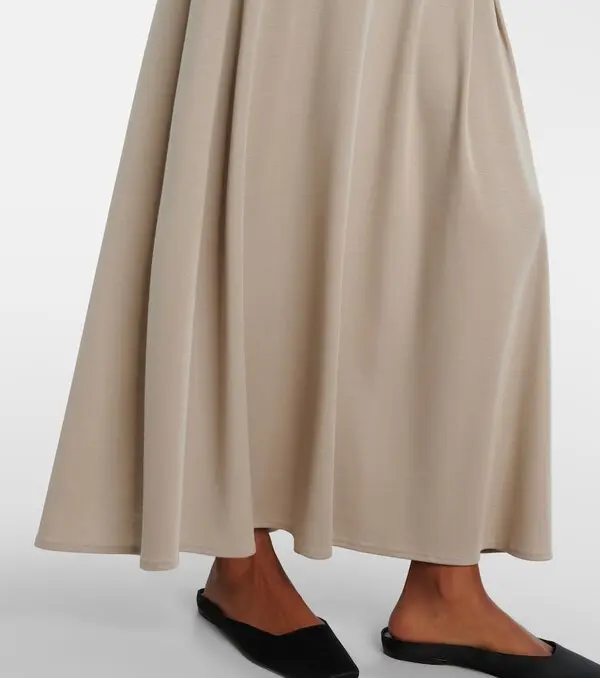 Max Mara Tilla' Virgin Wool Maxi Skirt - Beige