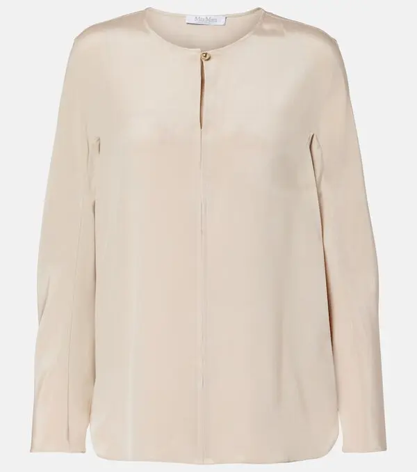 Max Mara Mitico Silk-blend Blouse - Beige