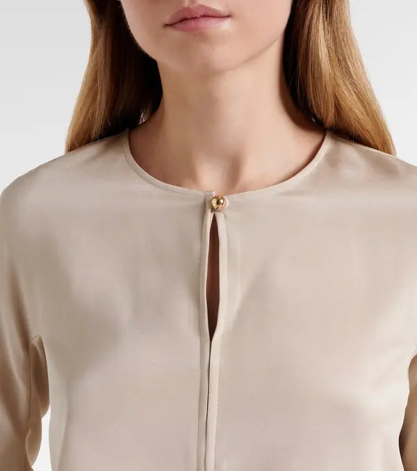 Max Mara Mitico Silk-blend Blouse - Beige
